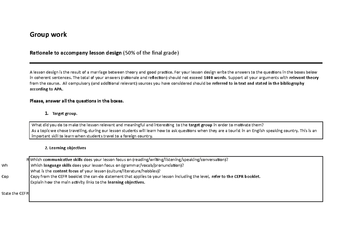 2. Rationale and Reflection methodology 1 OAVT- Pvakd 1-20 2020-2021 ...