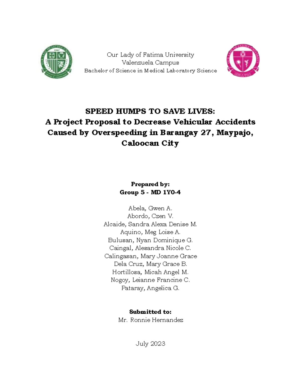 Group 5 Project Proposal - Our Lady of Fatima University Valenzuela ...
