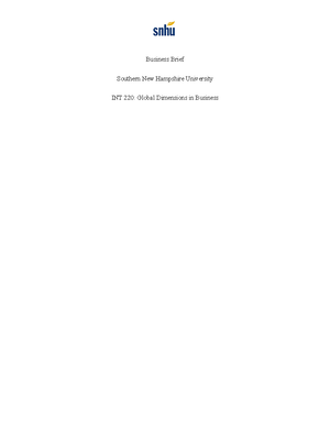 INT 220 Module 3 - INT 220 Module Three Assignment Template Economic ...