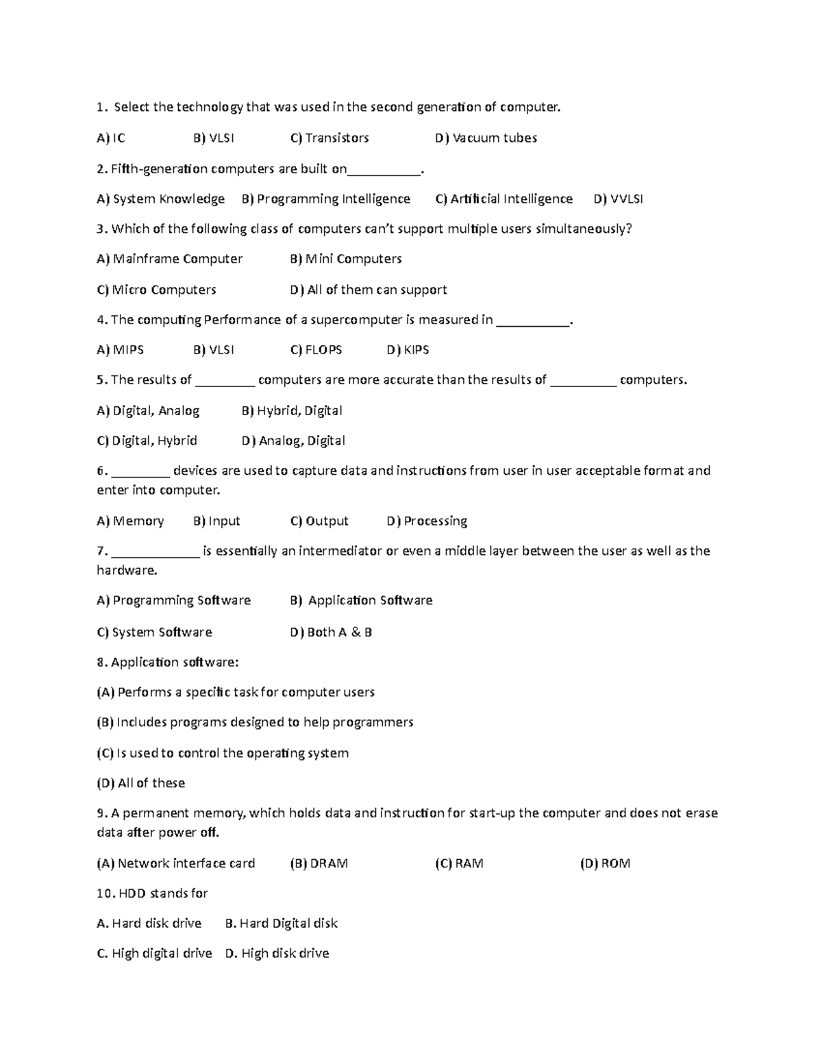 IT Mcqs - Most Important Msqs - Select the technology that was used in ...