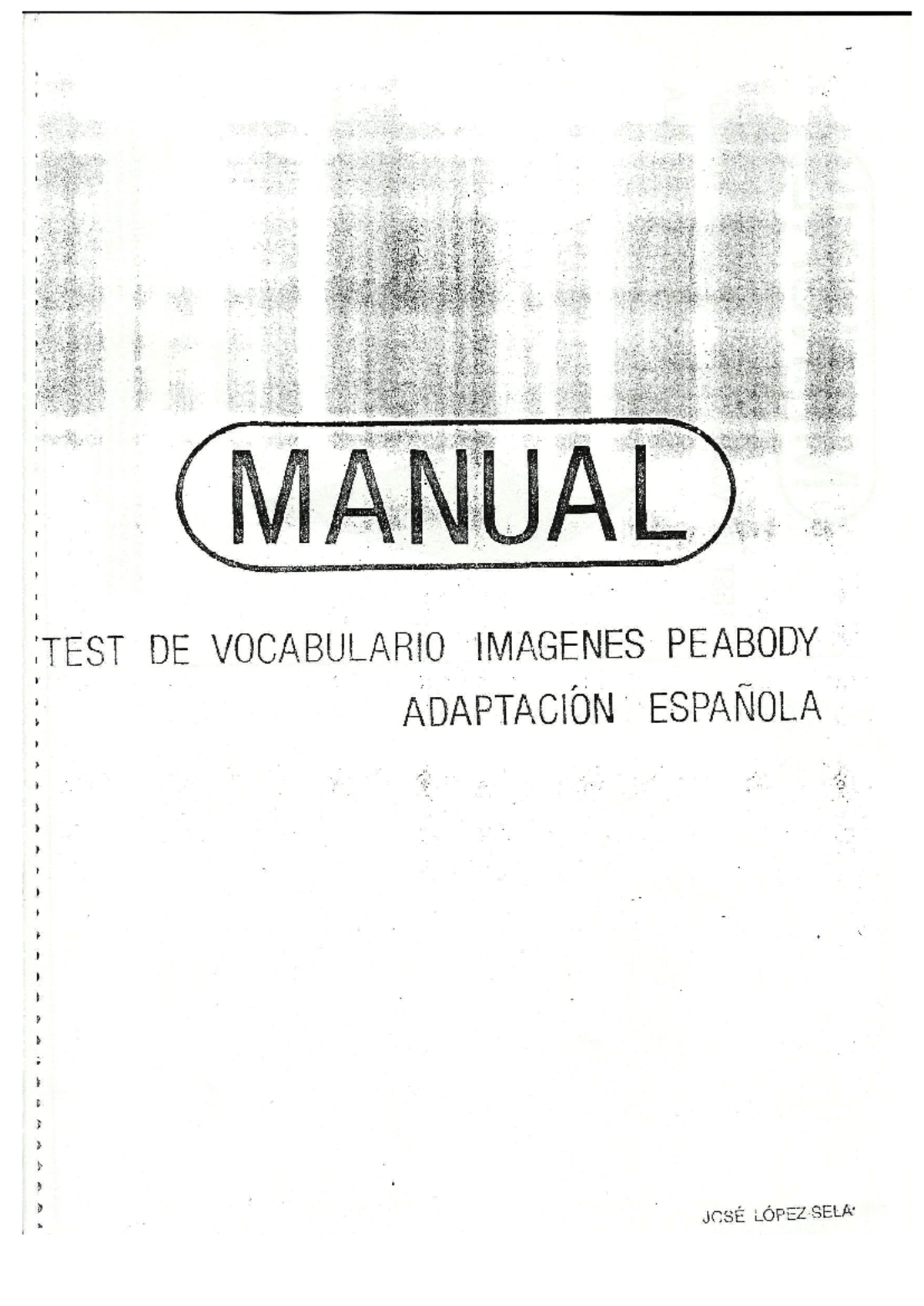 Peabody Test de Vocabulario en Imagenes Manual - MANUAL, TEST DE ...