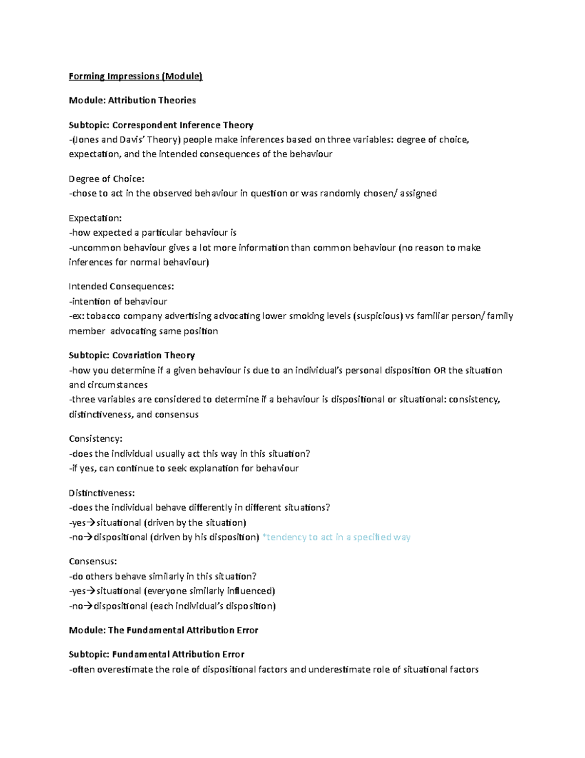 Forming Impressions - Lecture notes 1 - For ming Impressions (Module ...
