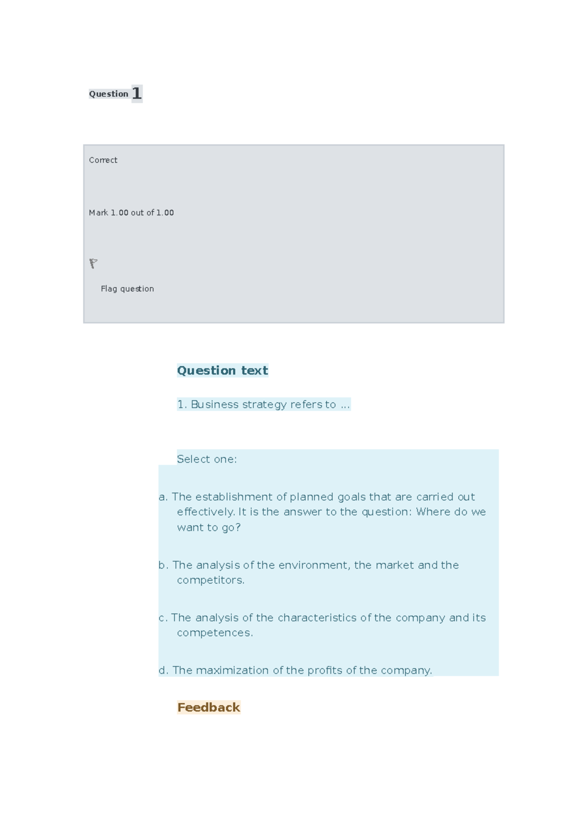 1-001 - ENEB - Question 1 Correct Mark 1 out of 1. Flag question ...