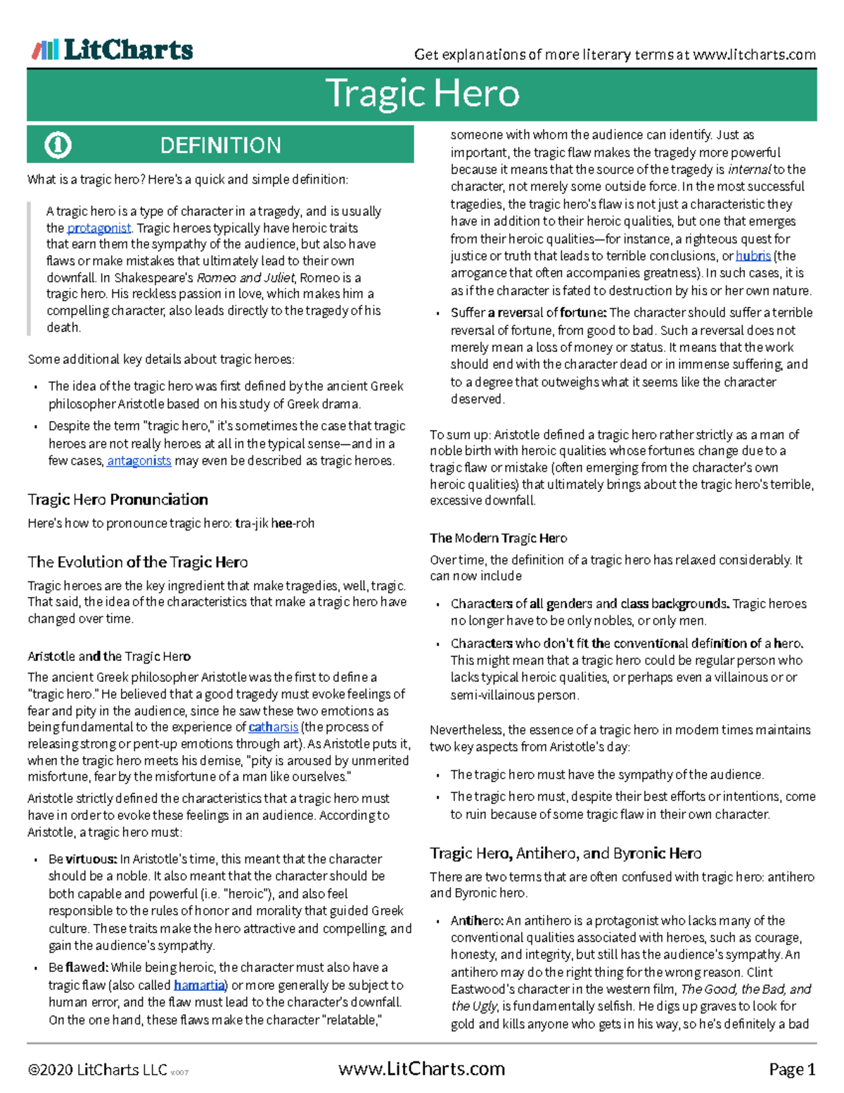 Lit Charts-Tragic-Hero - Tragic Hero What is a tragic hero? Here’s a ...