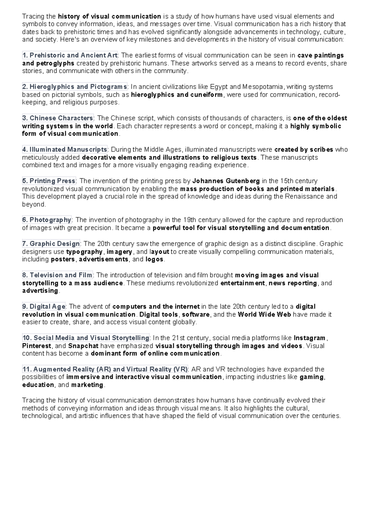 History of Visual Communication - Visual communication has a rich ...