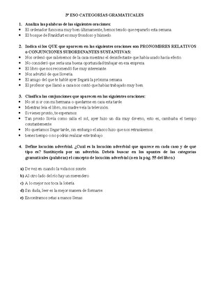 Ficha Verbos para Sexto de Primaria - DEFINICIÓN Categoría gramatical ...