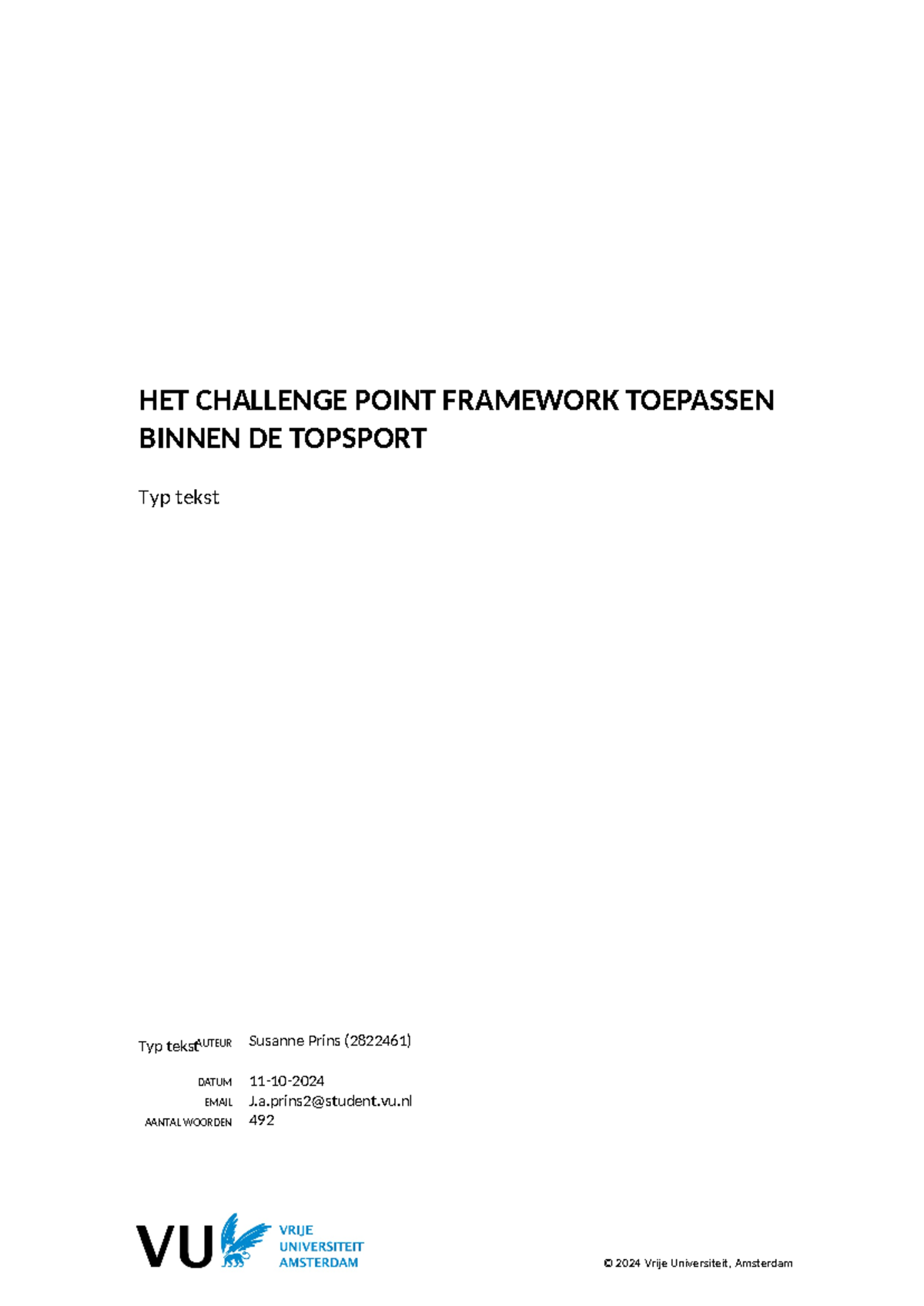 Schrijfopdracht MLO - Susanne Prins - HET CHALLENGE POINT FRAMEWORK ...