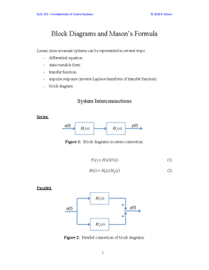 Lecture 1 - Intro, Math Model of Systems - Introduction to Control Systems - Process is required ...