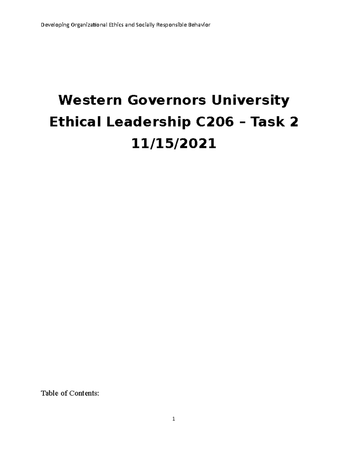 C206 Task 2 Revised second attempt, passed - C206 / EHM1 - WGU - Studocu