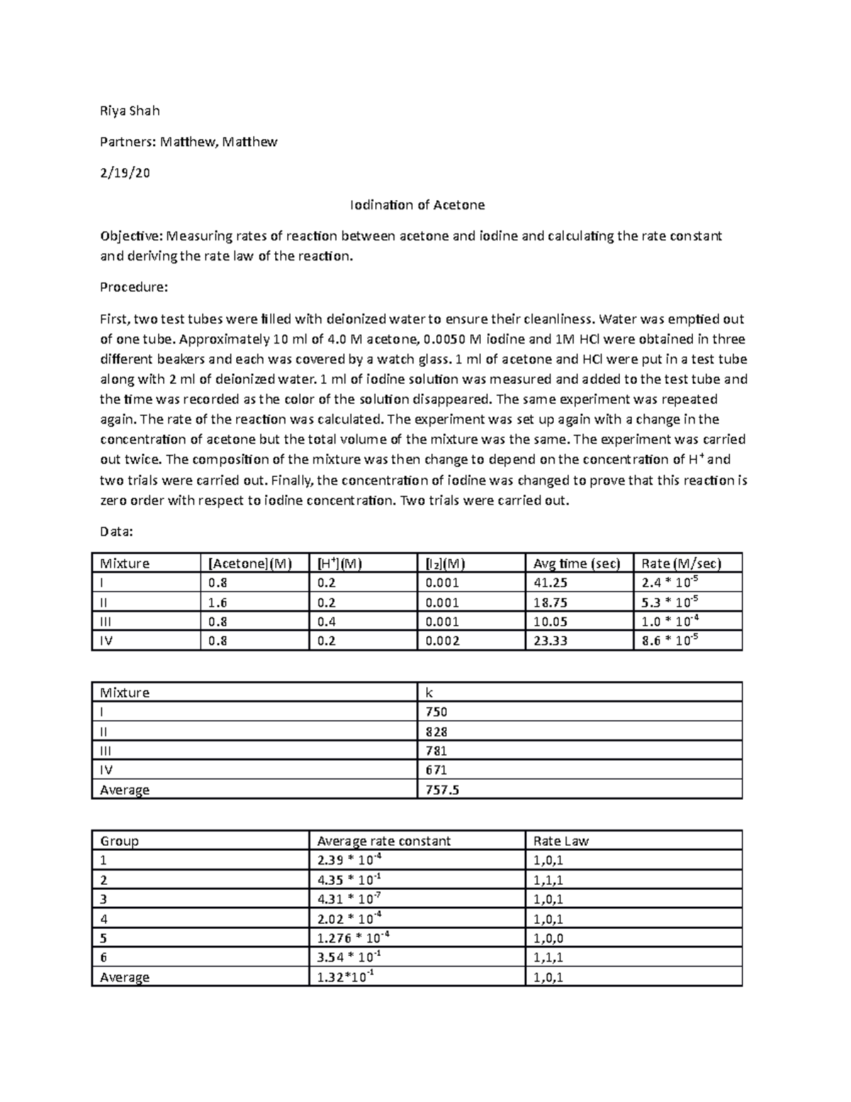 Lab 5 post lab - Lab Assignment - Riya Shah Partners: Matthew, Matthew ...