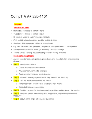Comp TIA Troubleshooting Methodology - CompTIA Troubleshooting ...