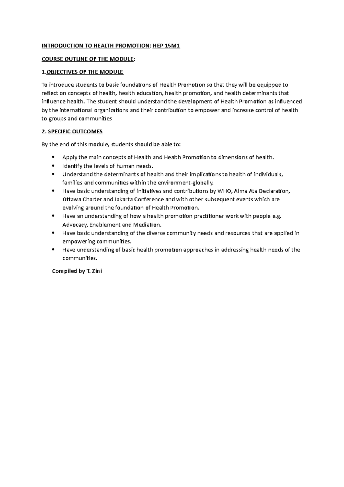 Introduction TO Health Promotion 20 - INTRODUCTION TO HEALTH PROMOTION ...