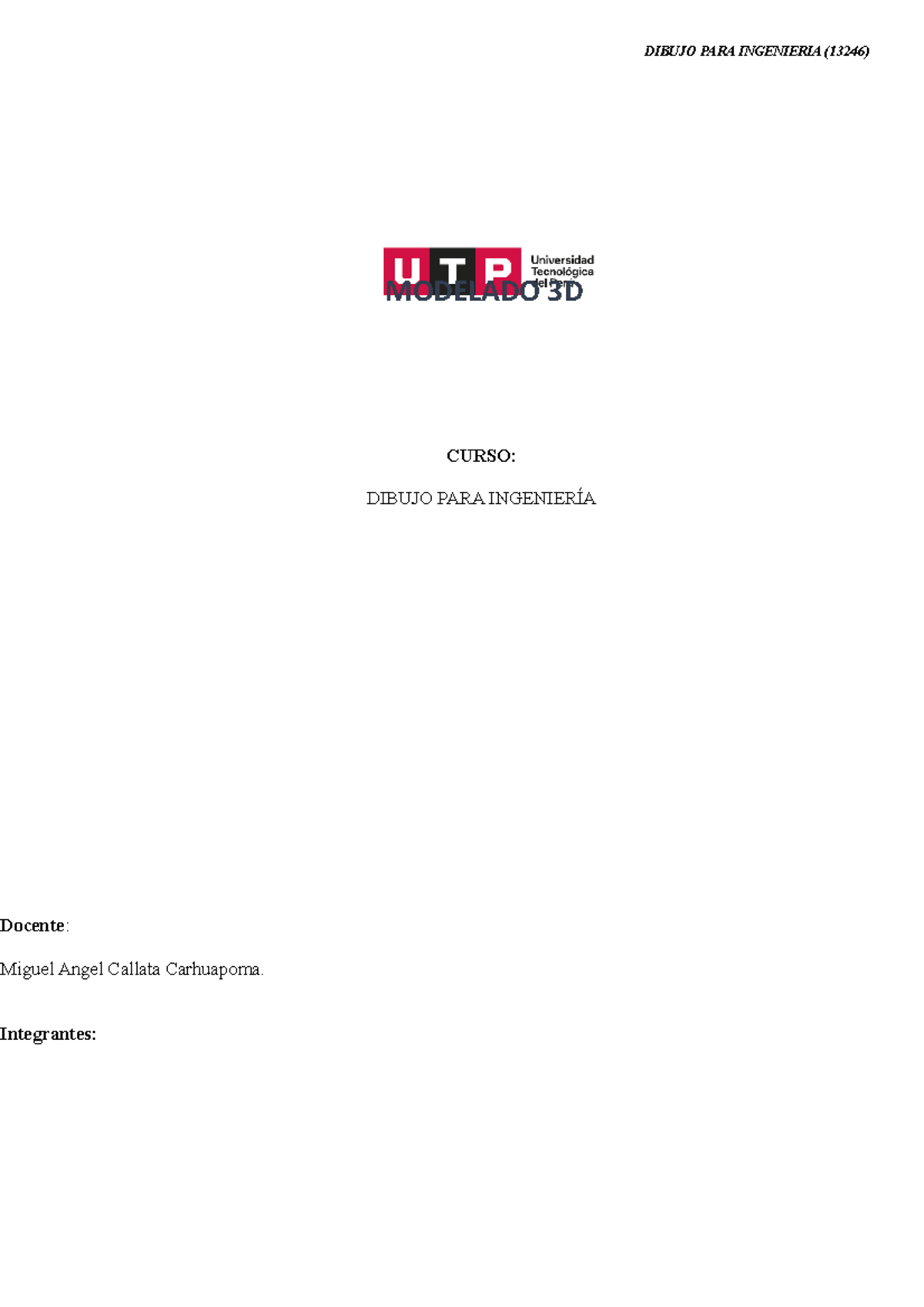 Modelado 3D tarea S06 - MODELADO 3DCURSO: DIBUJO PARA INGENIERÍA ...