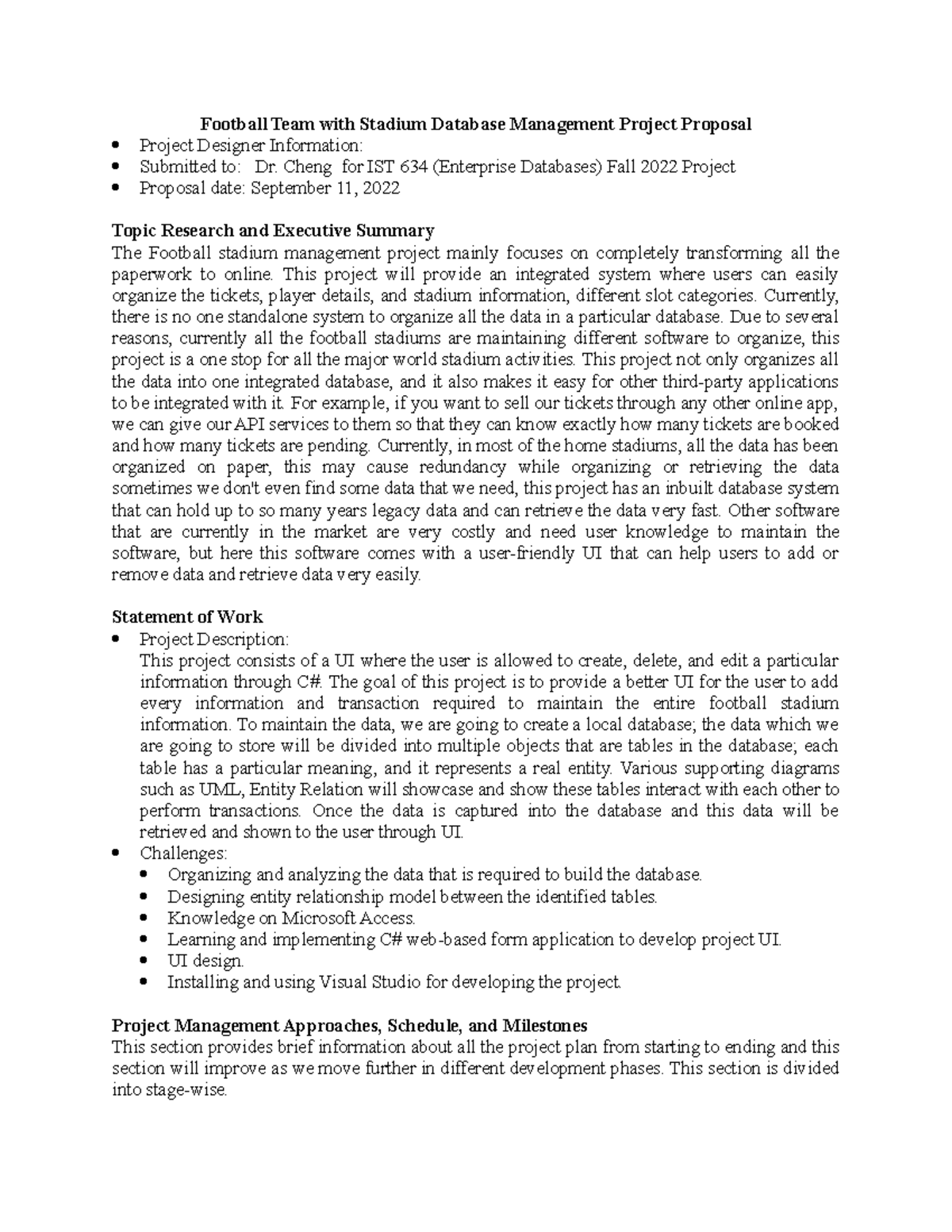 N report 1 - This assignment is a milestone for this given course ...