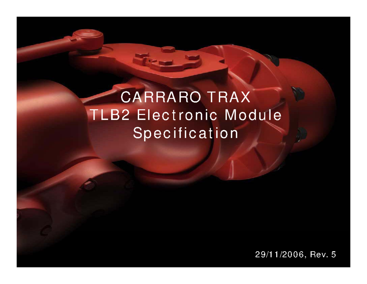 Tlb2 trax modulo de control - CARRARO TRAX TLB2 Electronic Module ...
