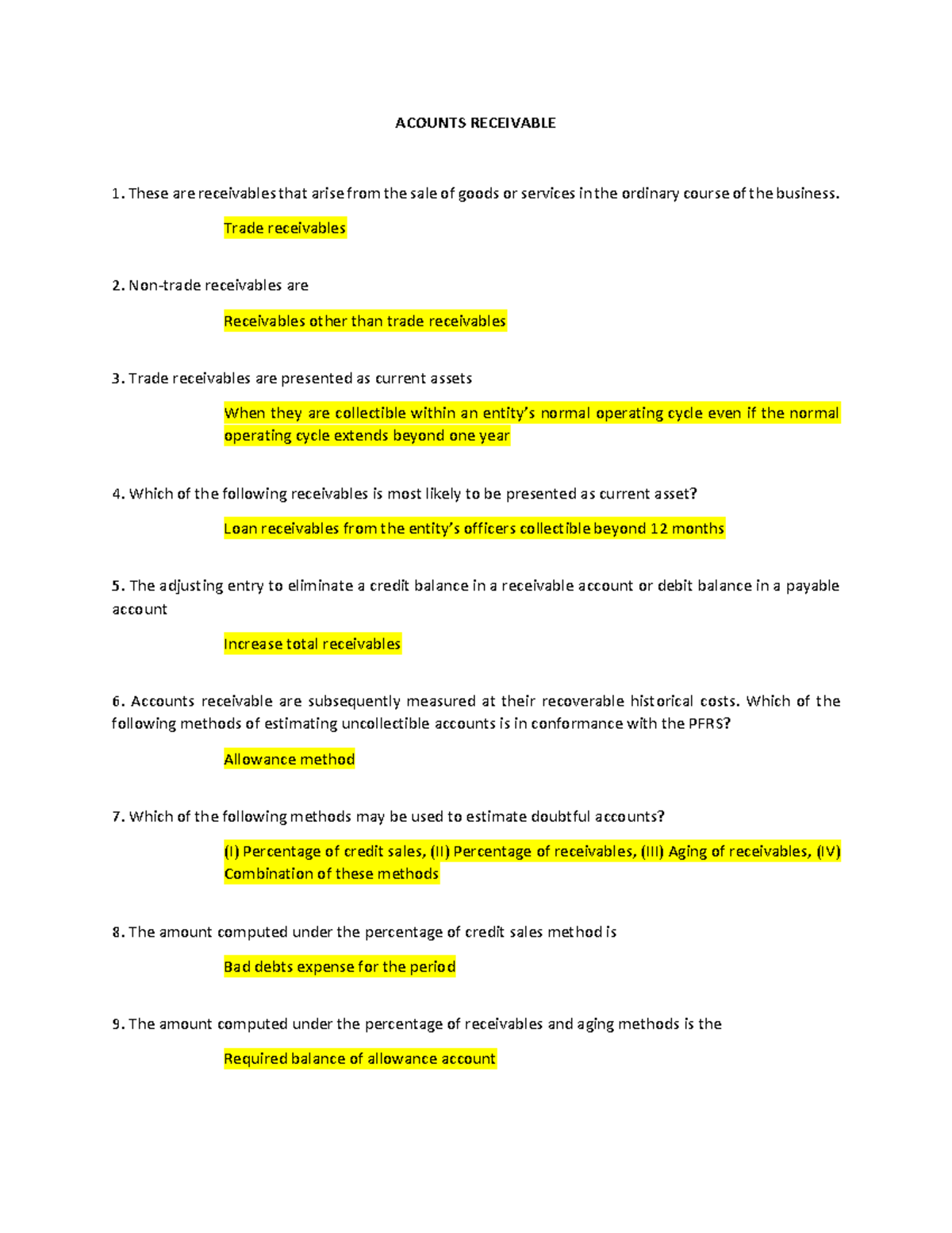 Acounts Receivable Millan 2019 - ACOUNTS RECEIVABLE These are ...