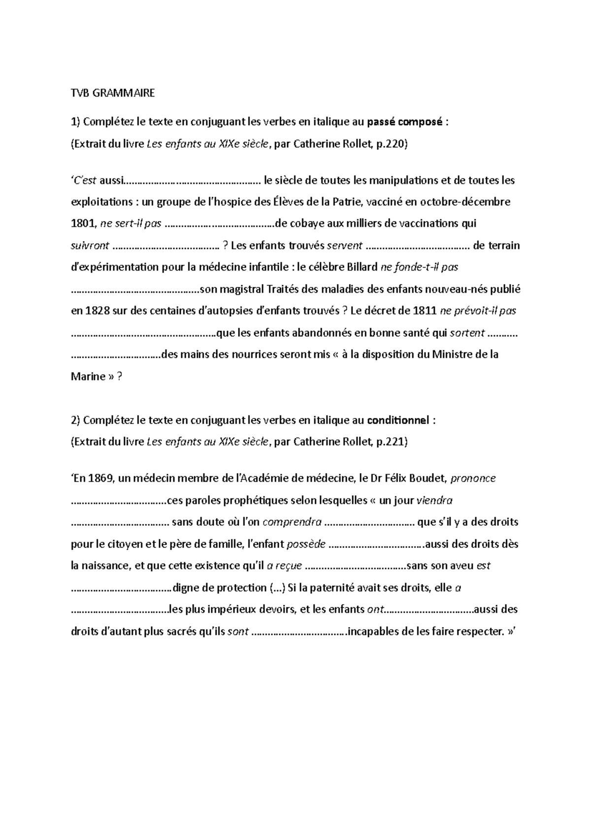 Grammaire Verbes AU Passé Composé ET AU Conditionnel - TVB GRAMMAIRE ...