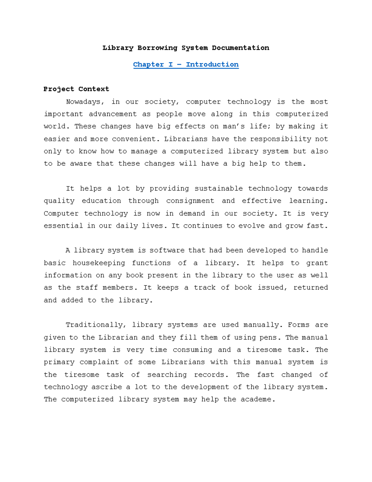 Library Borrowing System Documentation - These changes have big effects ...