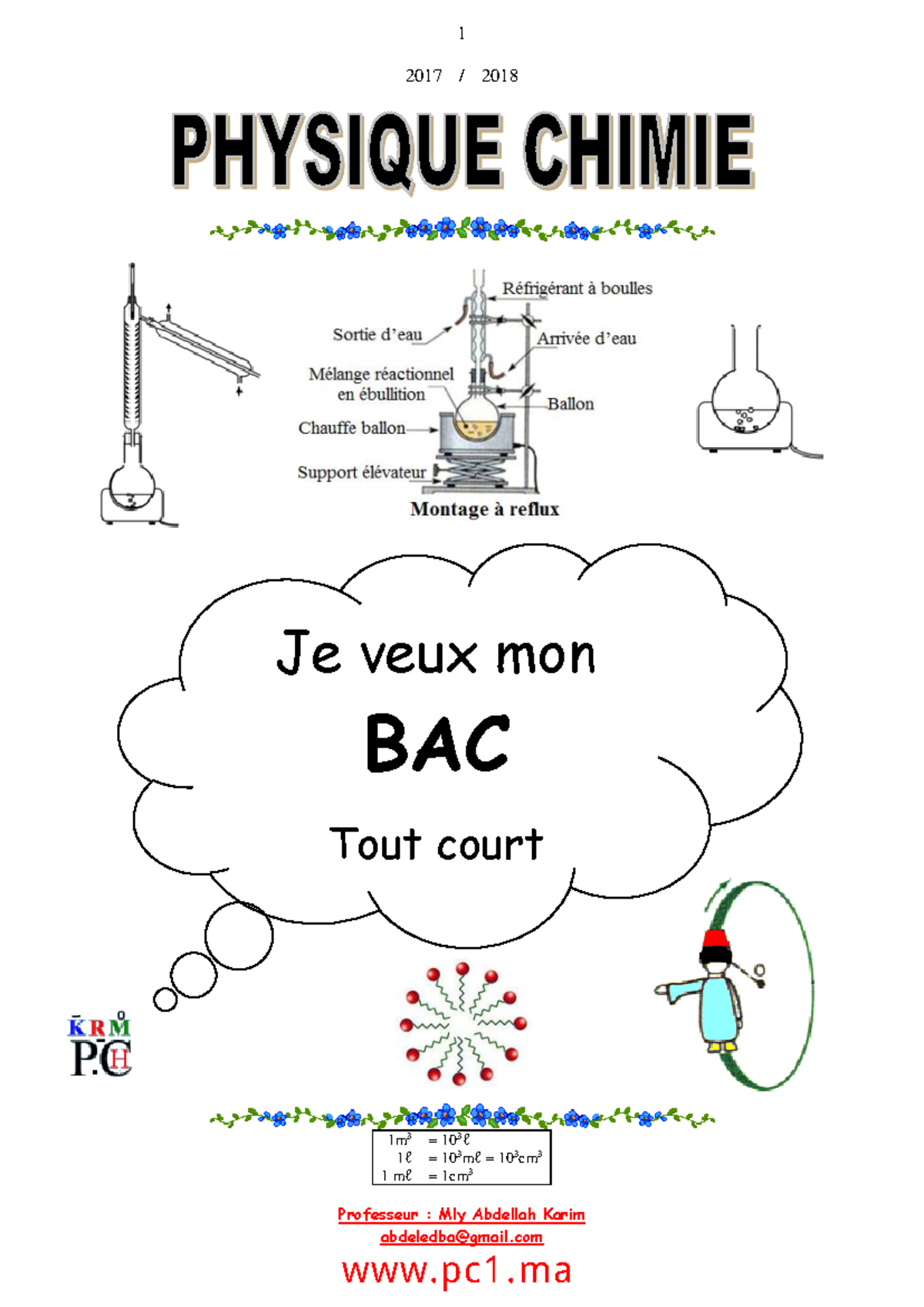 Resume Physique Chimie 2BAC PC Fr www pc-1 - 2017 / 2018 ℓ 3 = 10 3 cm ...