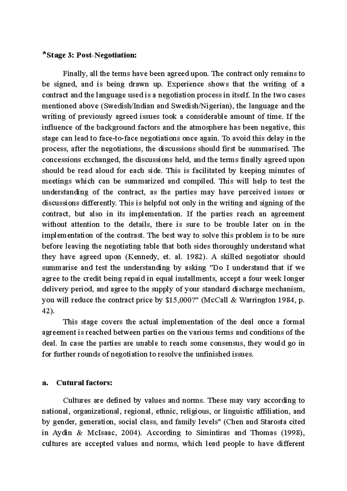 Post-negotiation - Tham khảo - *Stage 3: Post-Negotiation: Finally, all ...