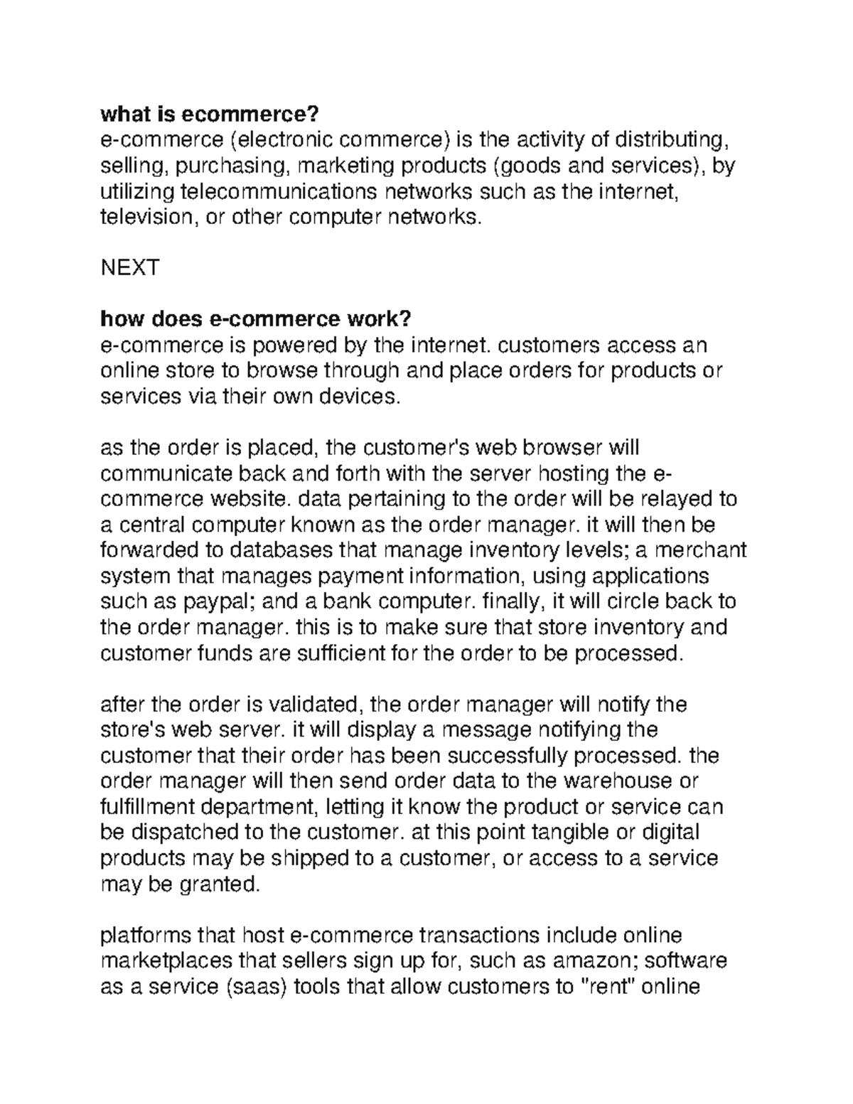 What is ecommerce - E COMMERCE - what is ecommerce? e-commerce ...