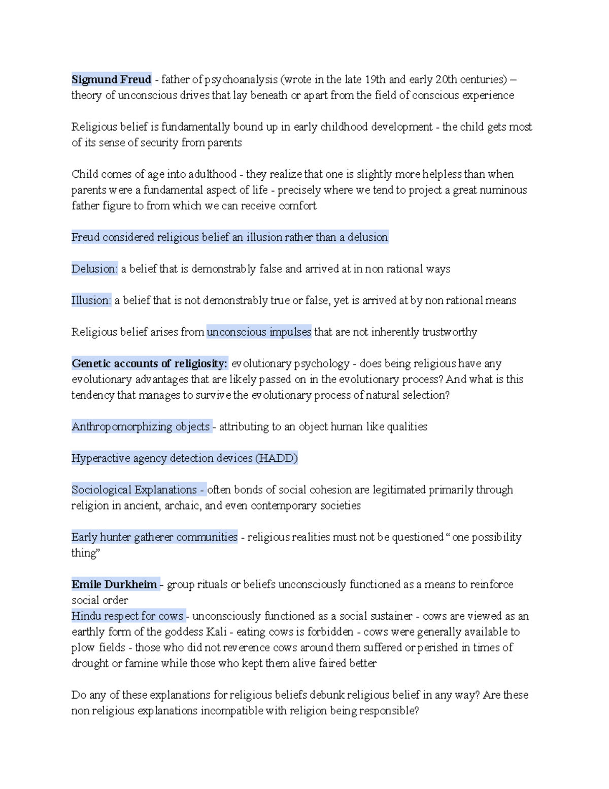 Notes part 1 (arrendale) - Sigmund Freud - father of psychoanalysis ...