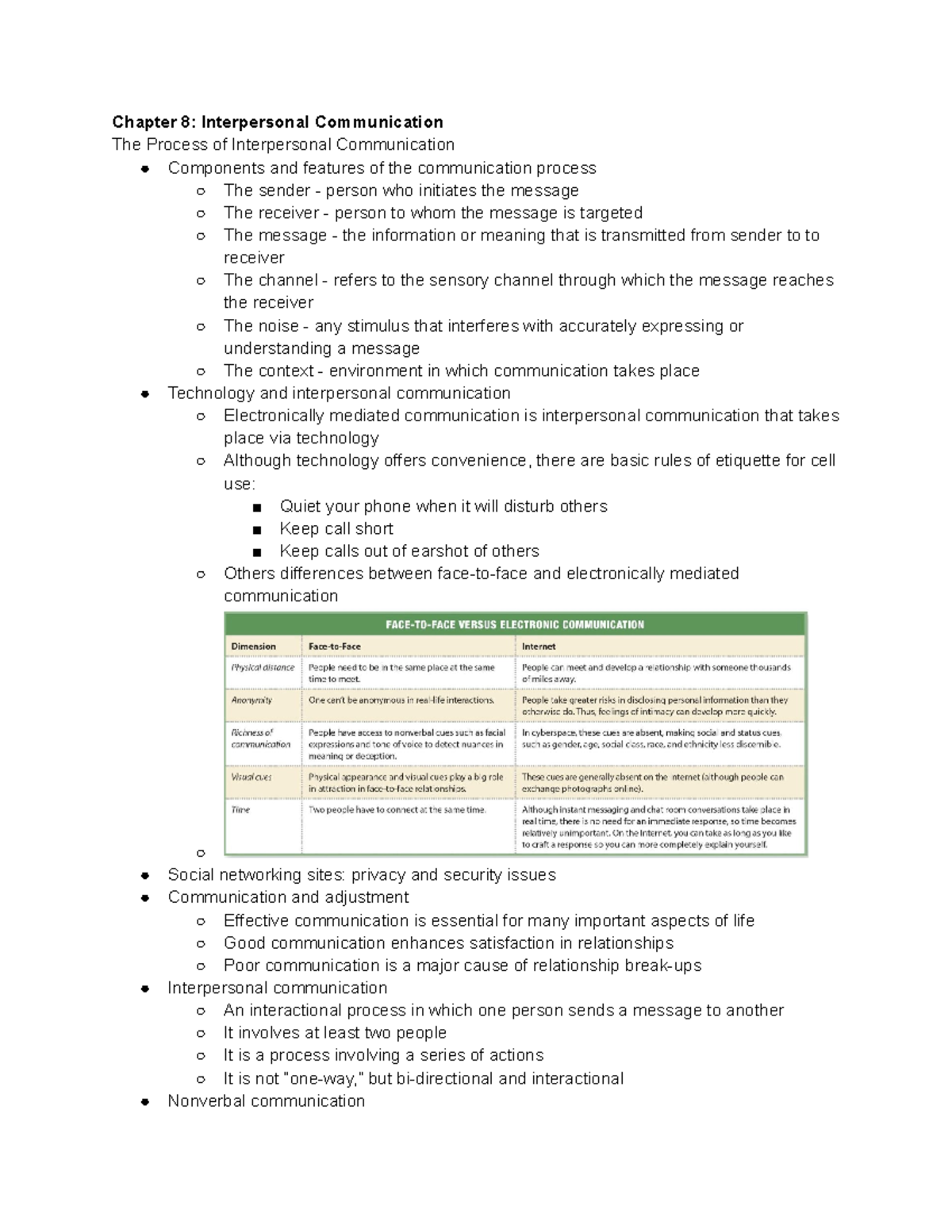 PSY 103 Chapter 8 - Professor Dr. Weinkauff Duranso. Interpersonal ...