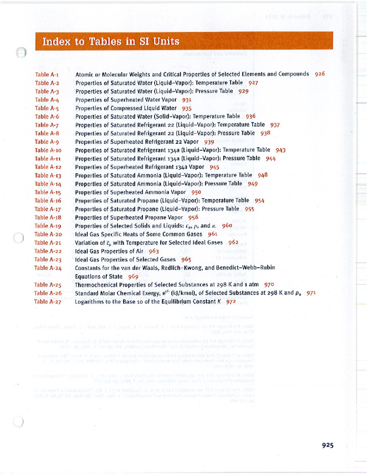 Thermodynamic tables SI units - Studocu