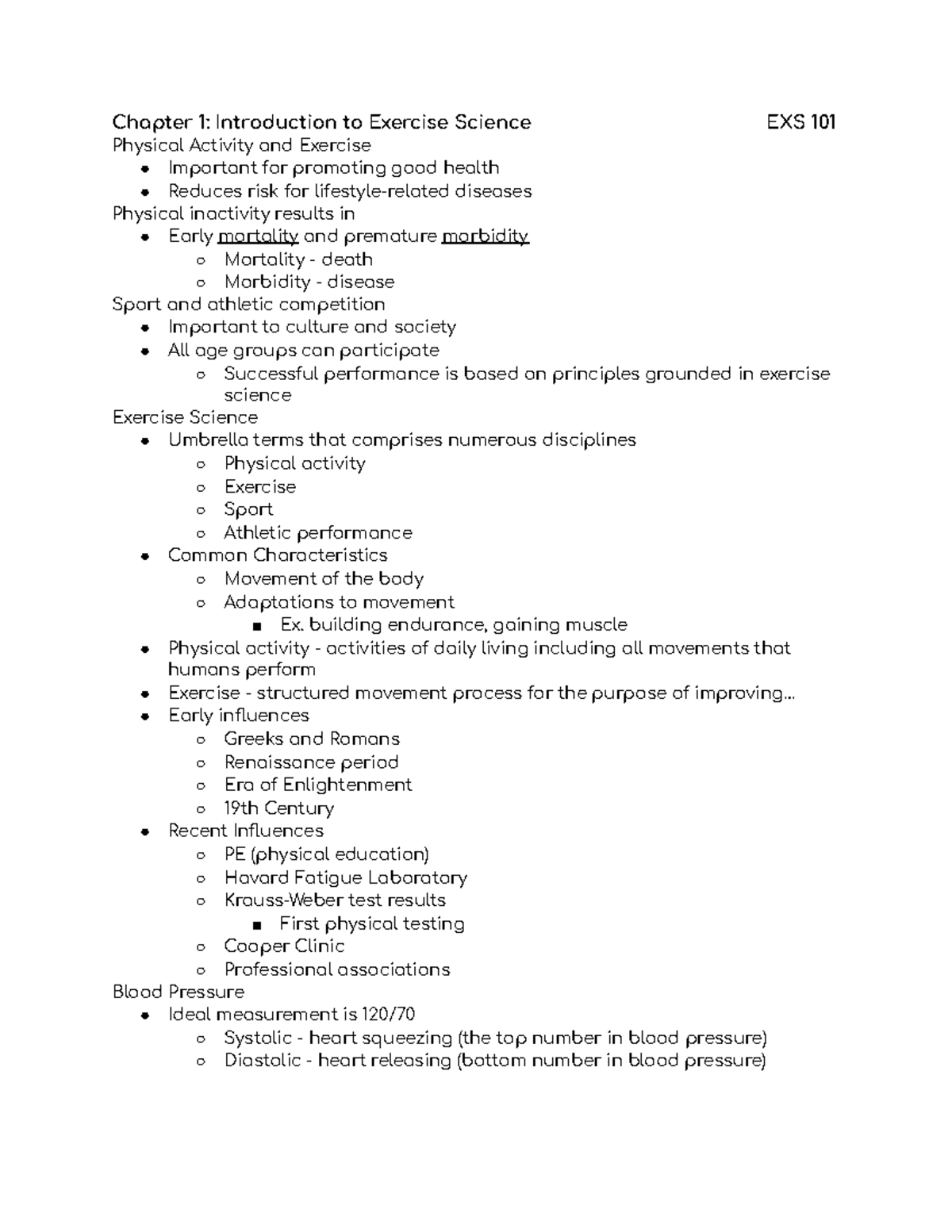 Introduction to Exercise Science - building endurance, gaining muscle Physical activity - - Studocu
