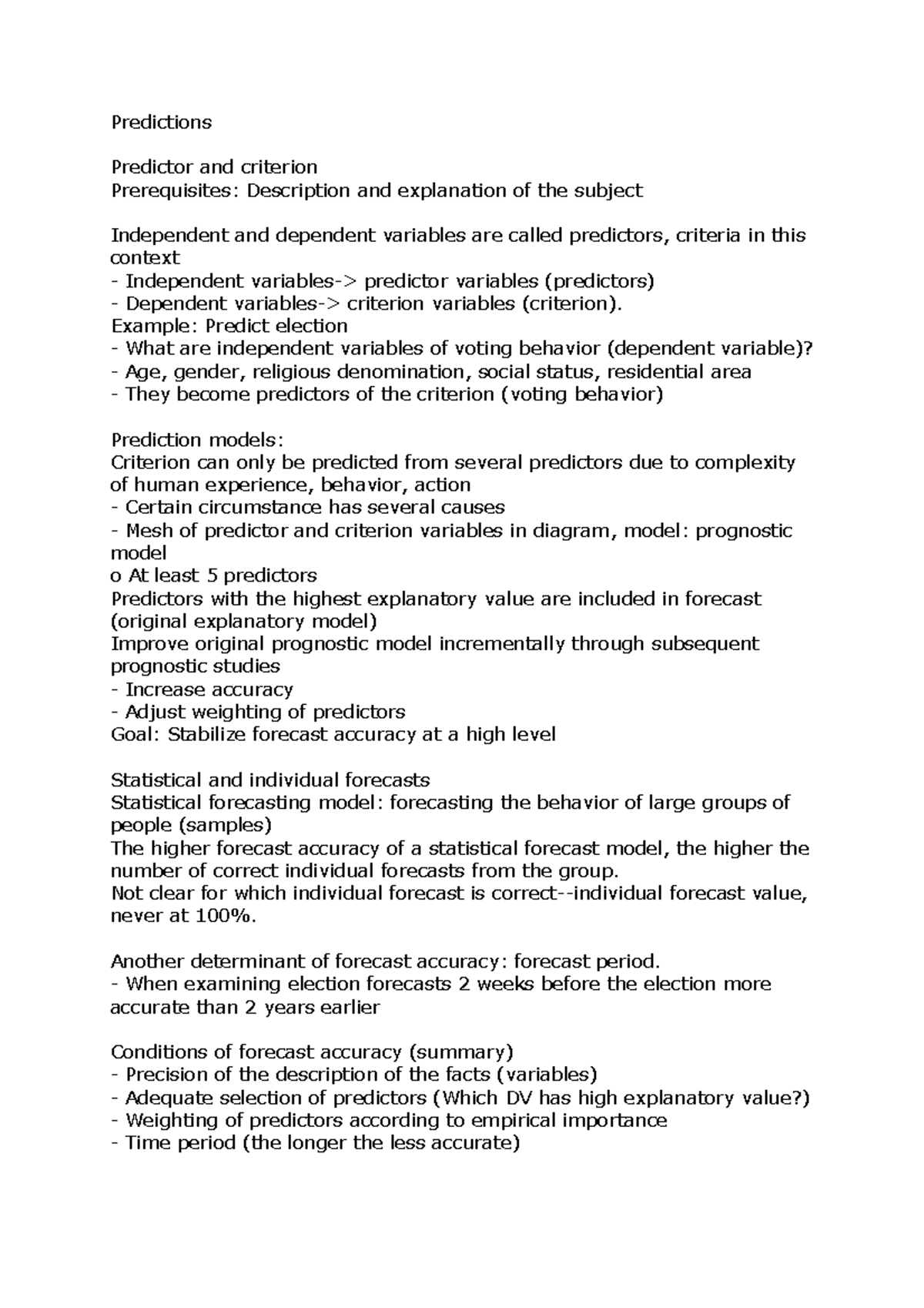 Predictions - Introduction To Cognitive Psychology - Predictions Predictor and criterion - Studocu