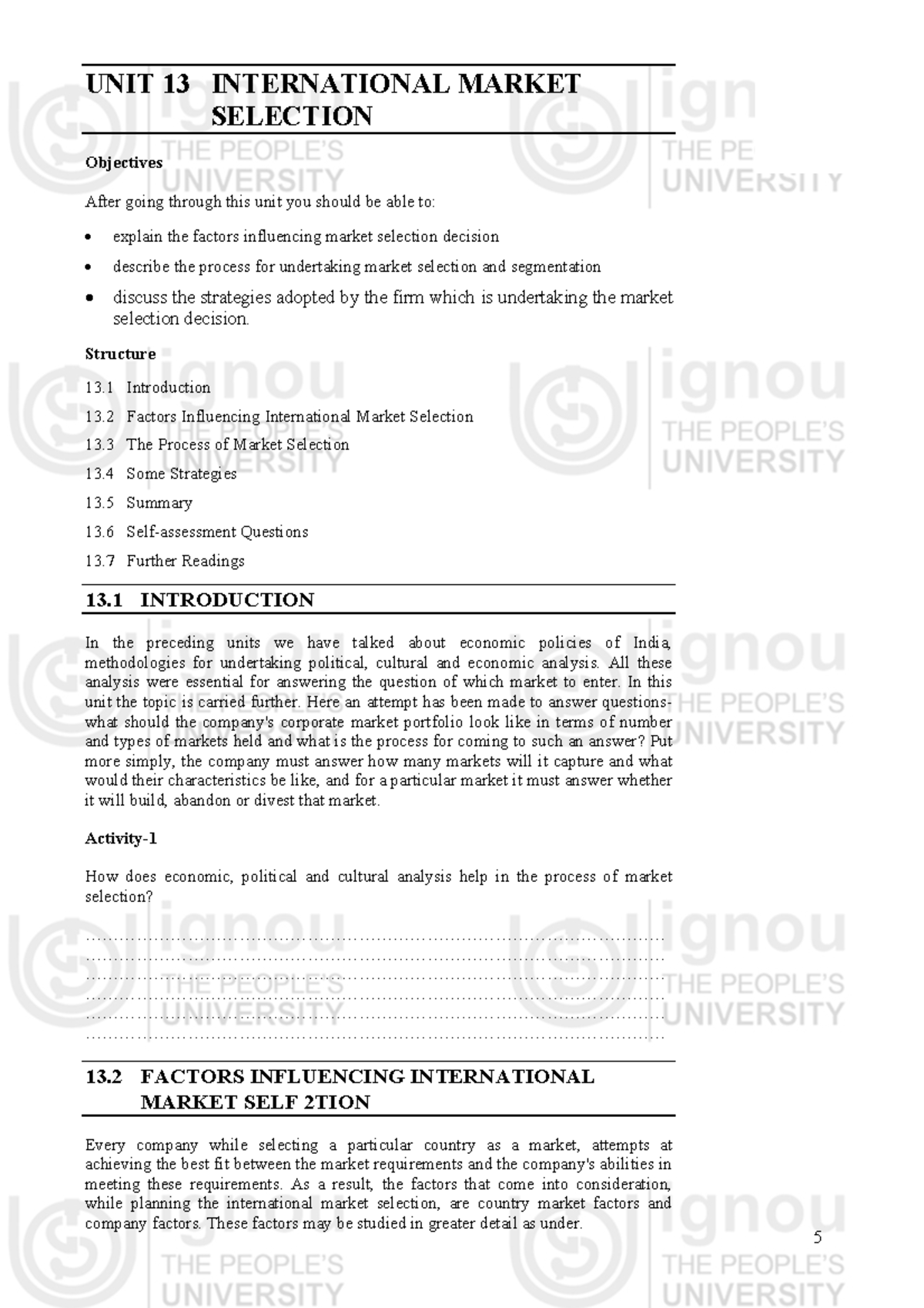 Unit-13 - mar - International Market UNIT 13 INTERNATIONAL MARKET ...