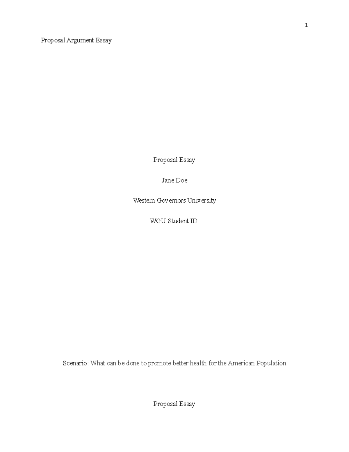 Proposal Essay Example For English Composition I Proposal Argument