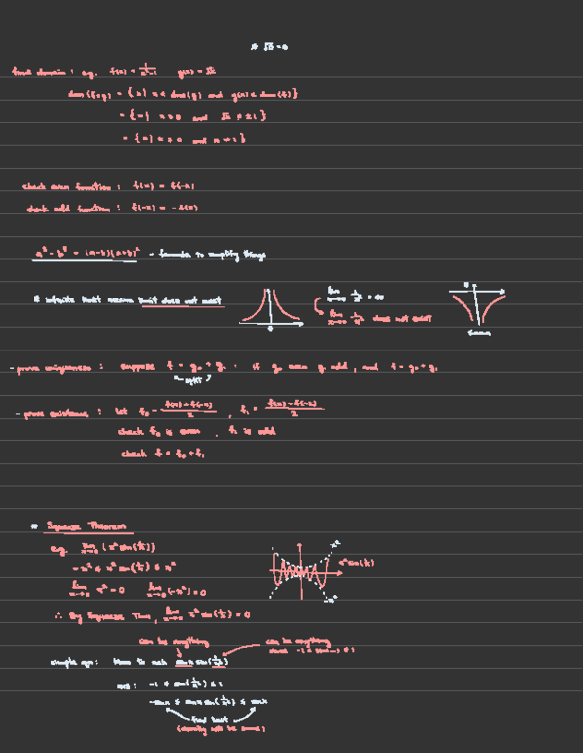 MA2002 Calculus Notes - 5 = 0 find domain: e. f(x) = g(x) = (x dom (fog ...