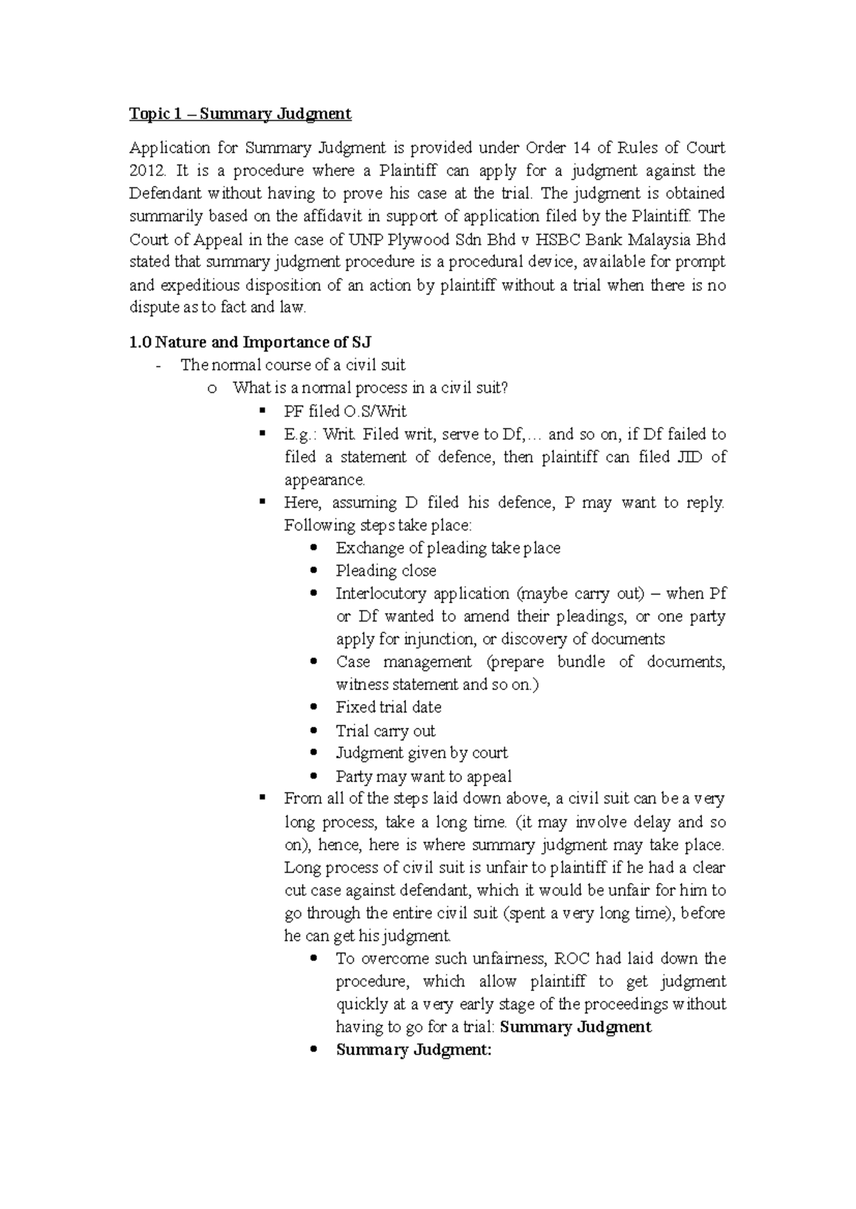 1 - Summary Judgement - sffcsfs - Topic 1 – Summary Judgment ...