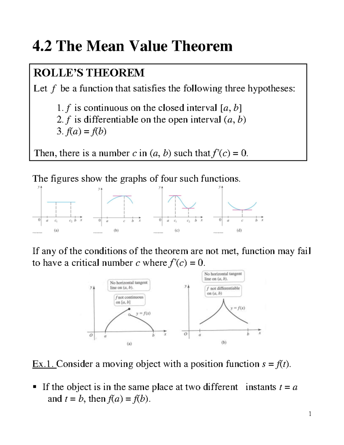 Mean Value Theorem - 4 The Mean Value Theorem The figures show the ...