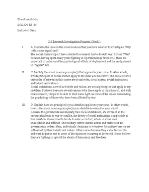 4-2 Project Draft - Shandrieka Hicks May 29, 2022 HUM 100 Professor ...