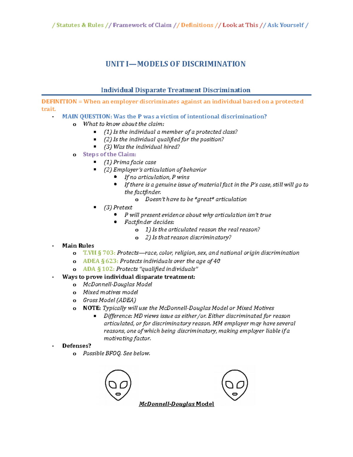 Outline Discrimination - UNIT I—MODELS OF DISCRIMINATION Individual ...