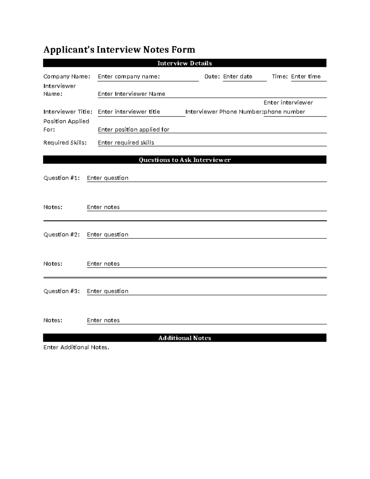 Document - Doument for Comp sci students - Applicant’s Interview Notes ...