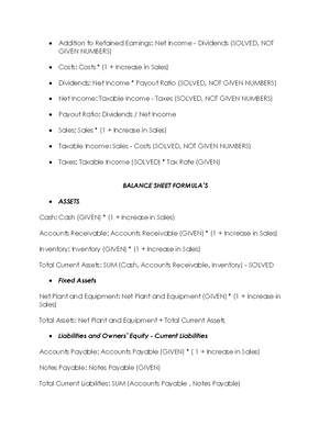 Corporate Finance Formula's - Addition to Retained Earnings: Net Income ...