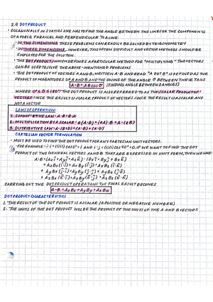 Statics Notes (CH2 Force Vectors) - EGR 140 - Studocu