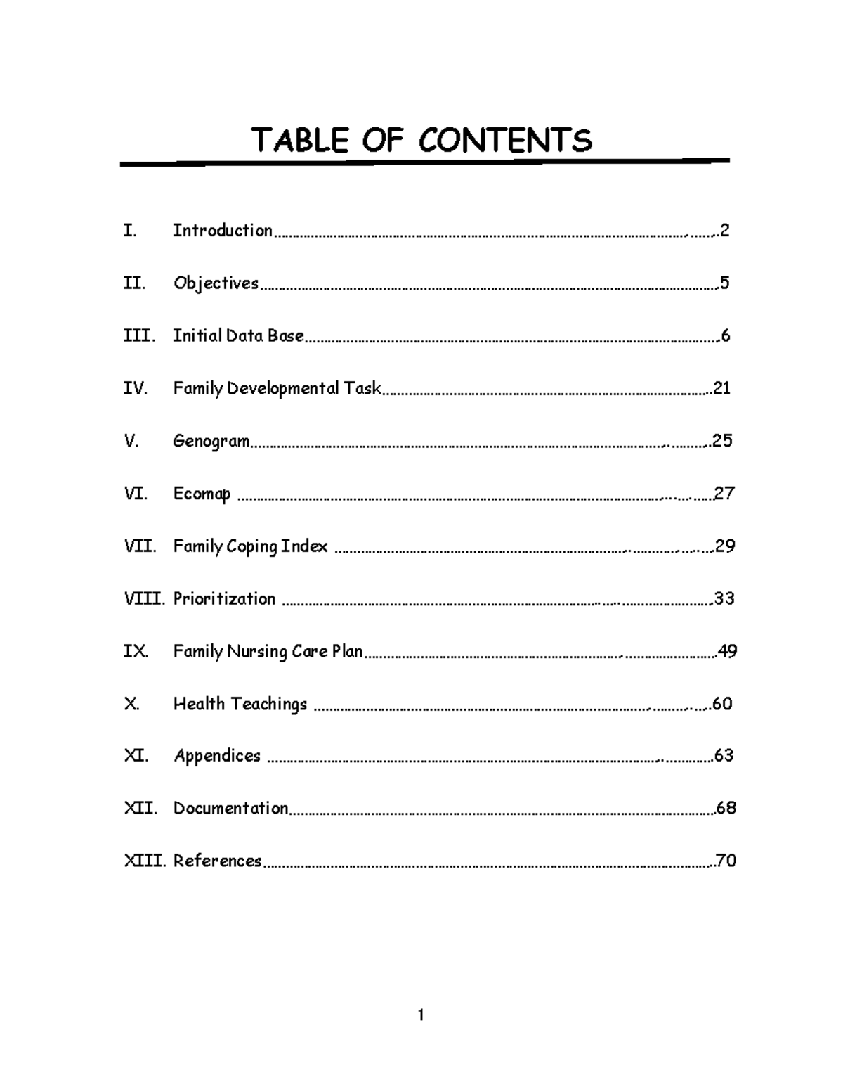 CHN Case Study Final NA - TABLE OF CONTENTS I. - Studocu