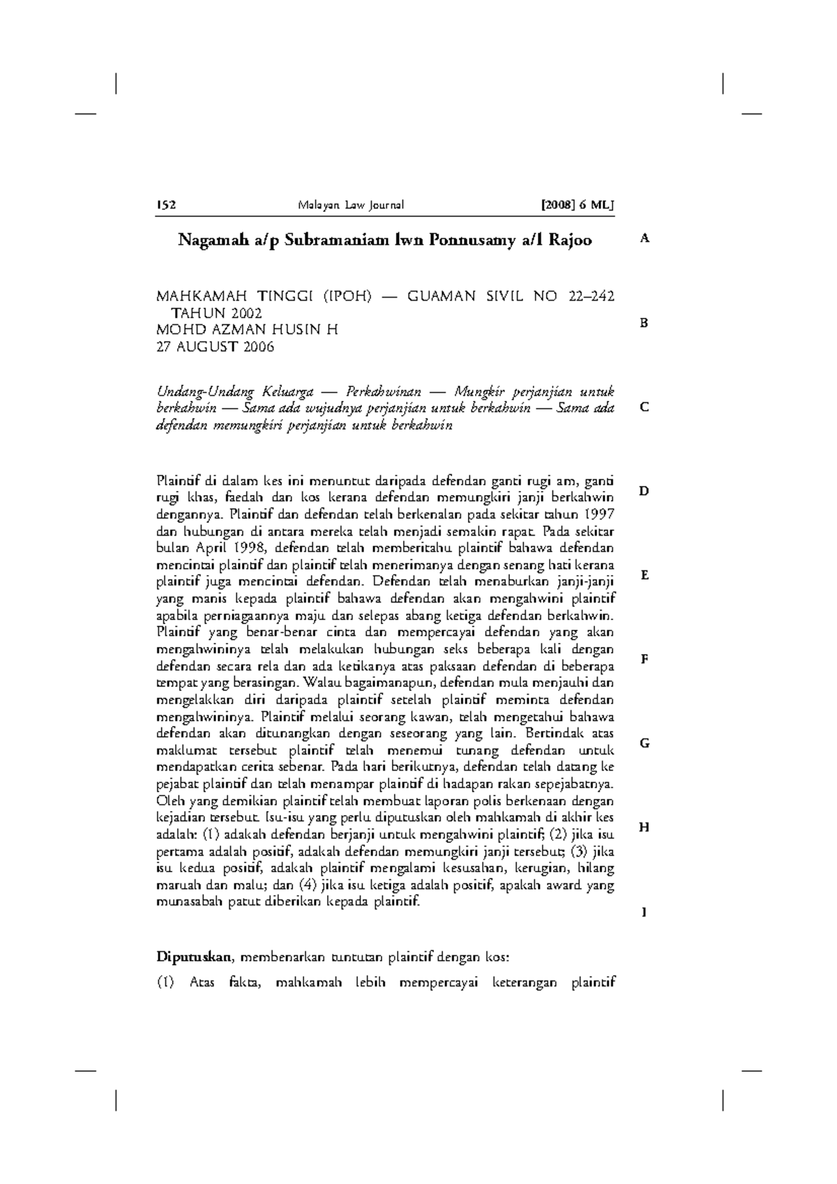 Nagamah ap Subramaniam lwn Ponnusamy al Rajoo - Nagamah a/p Subramaniam ...