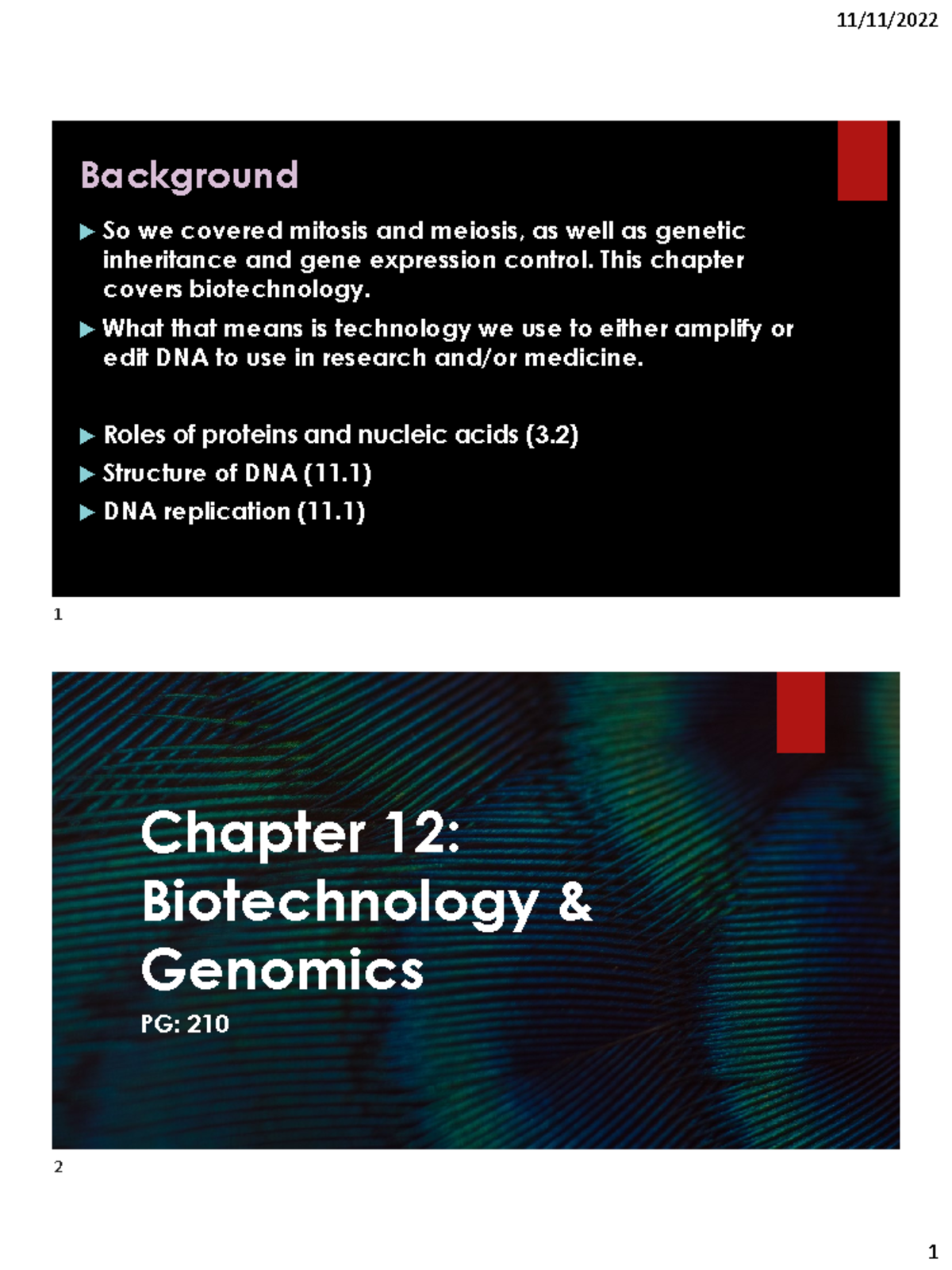 Chapter 12 the complete study guide - Background So we covered mitosis ...
