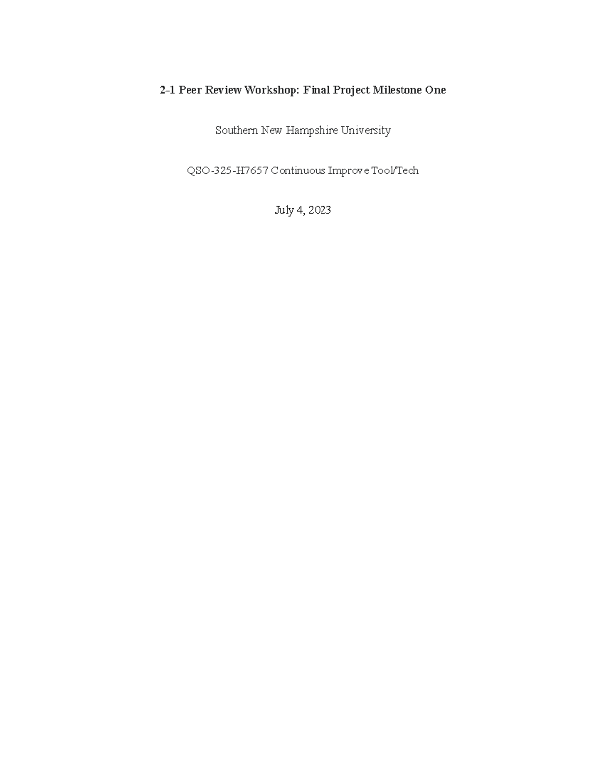 2-1 peer review workshop - 2-1 Peer Review Workshop: Final Project ...