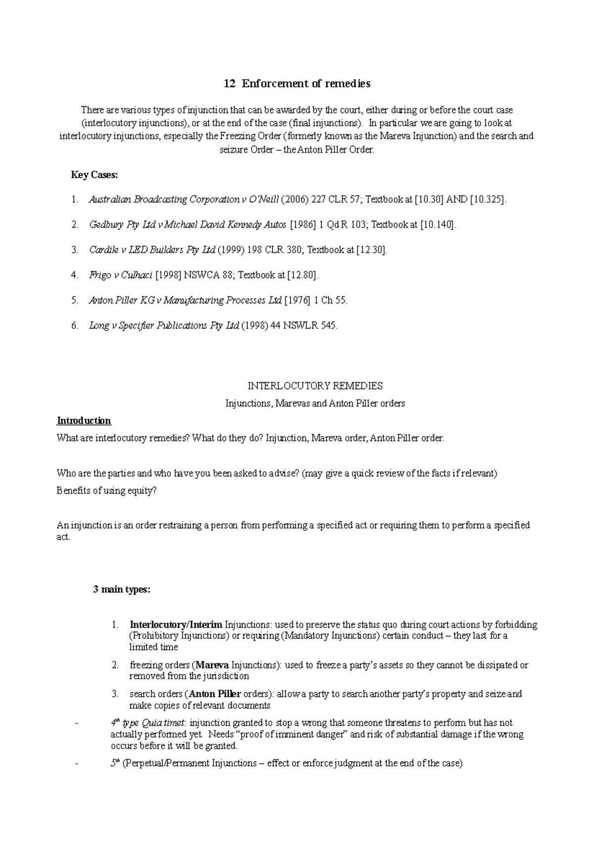 12 Enforcement of Remedies - 12 Enforcement of remedies There are ...