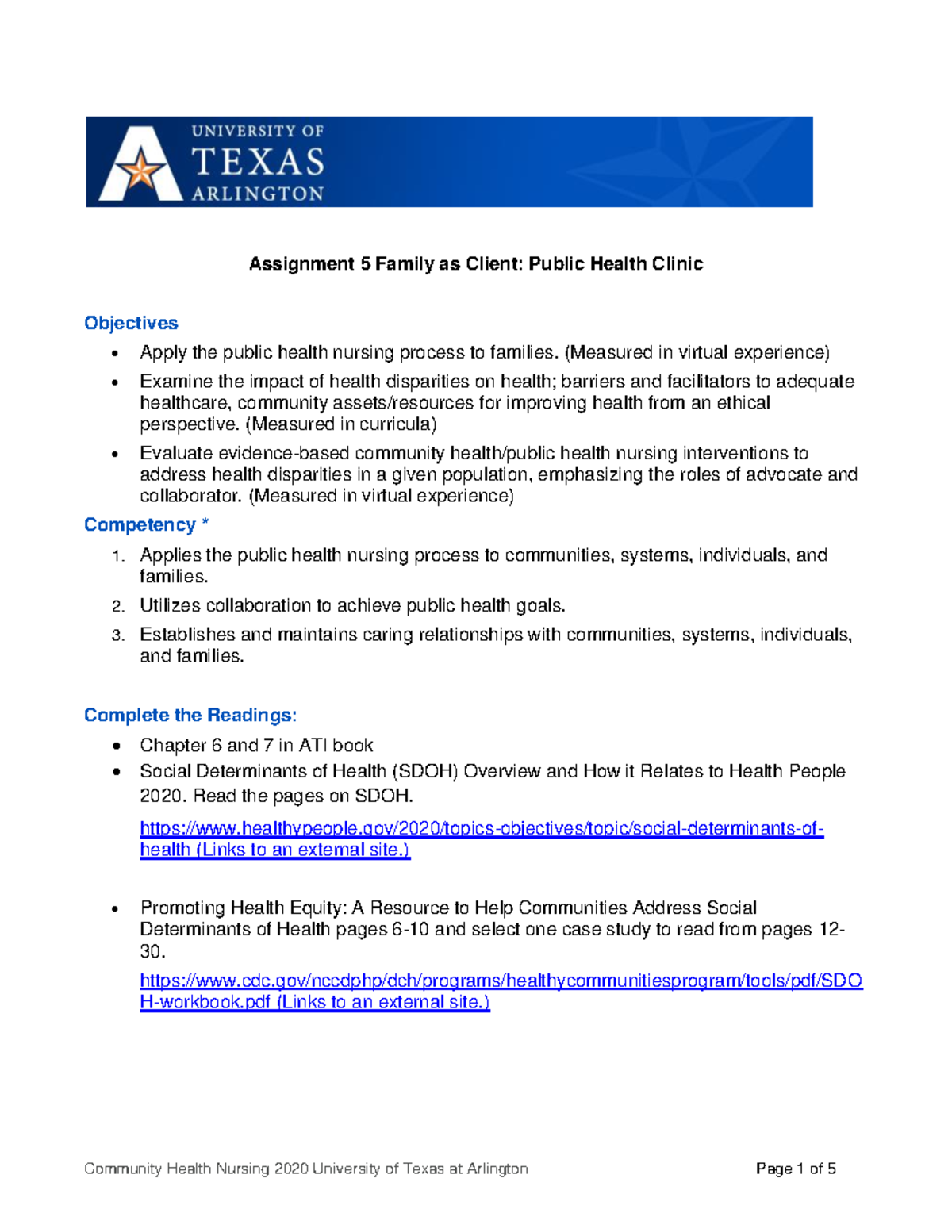Mod 5 - Week 5 assignment - Assignment 5 Family as Client: Public ...