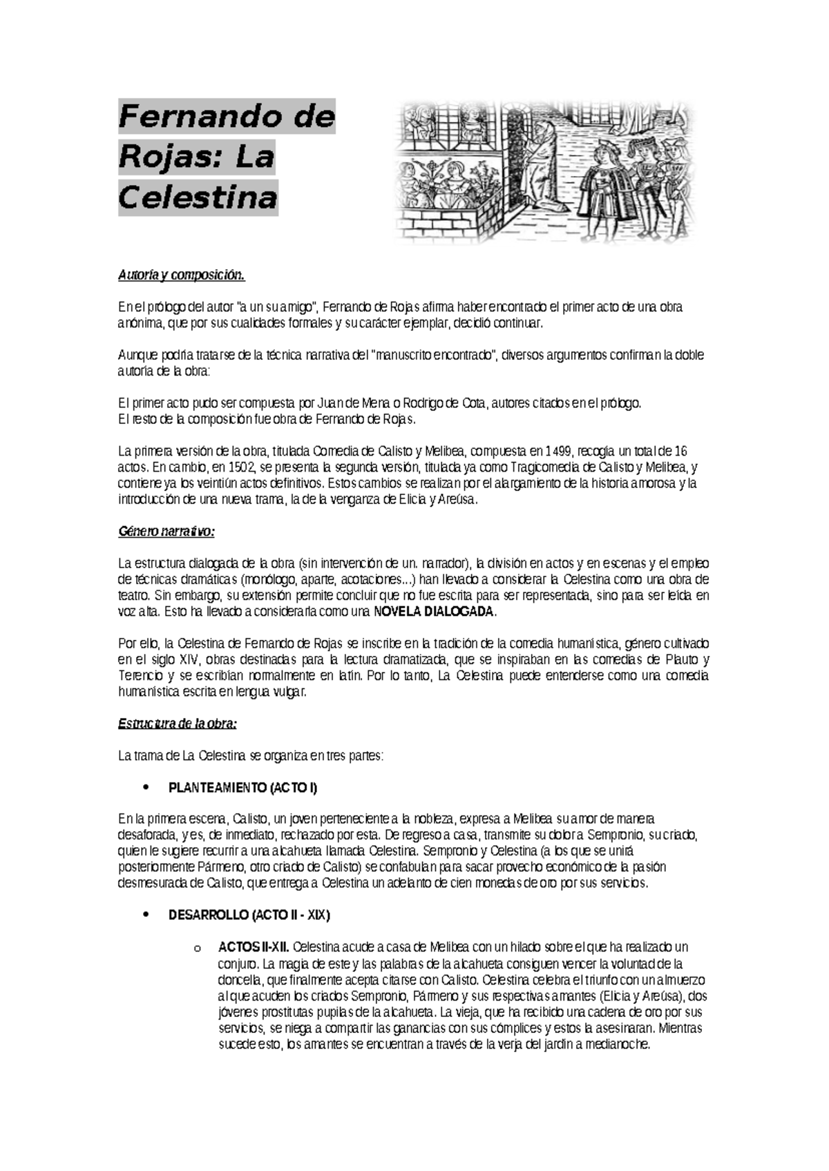Fernando de Rojas La Celestina - Fernando de Rojas: La Celestina ...
