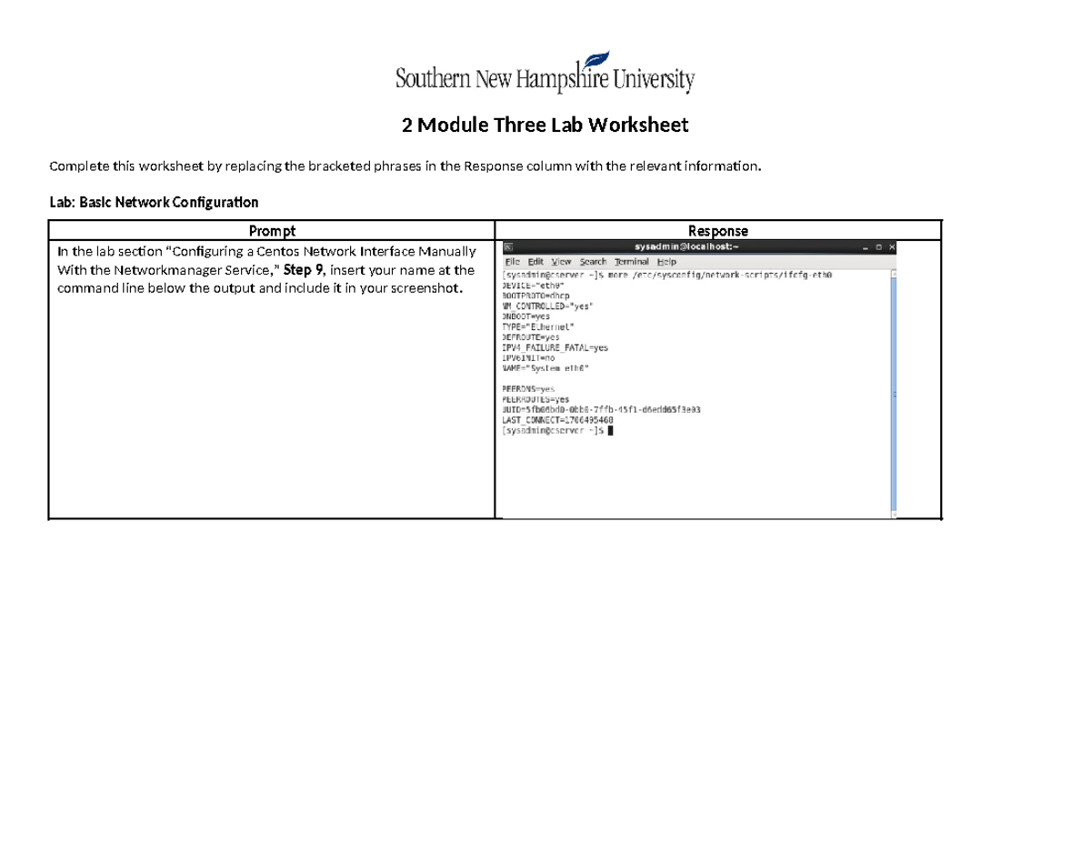 CYB 230 Module Three Lab Worksheet - 2 Module Three Lab Worksheet ...