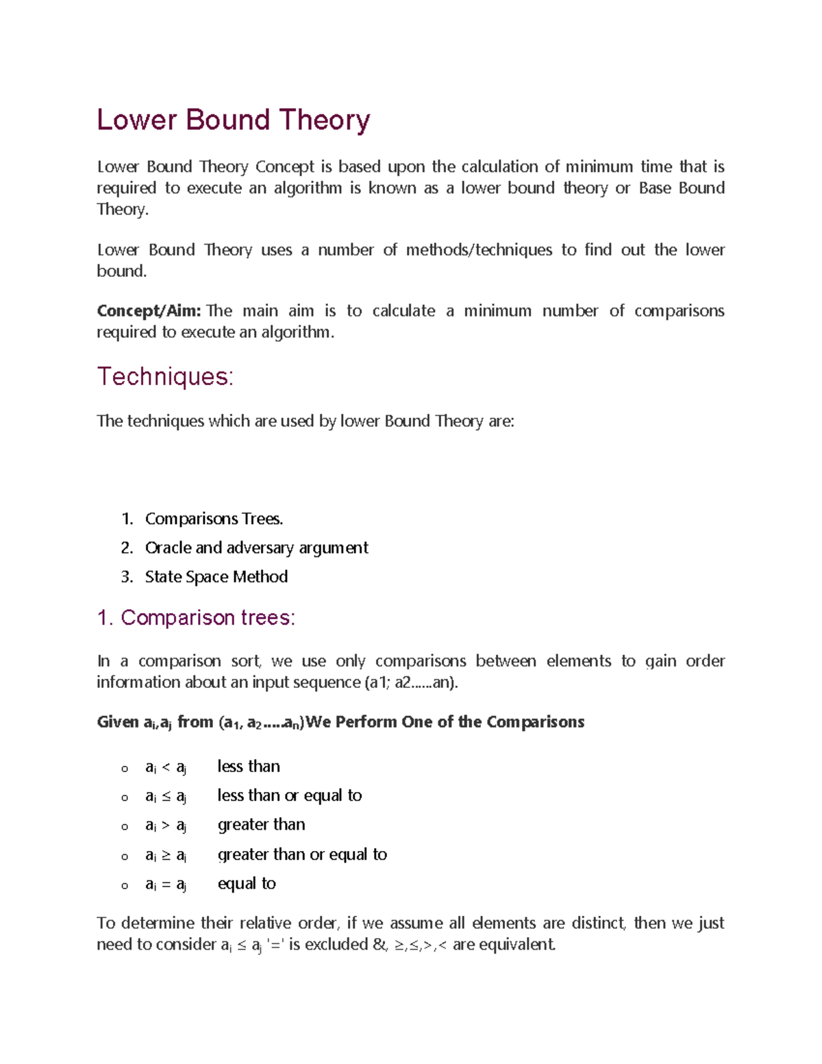 Lower boundtrees - Datastructures - UoK - Studocu