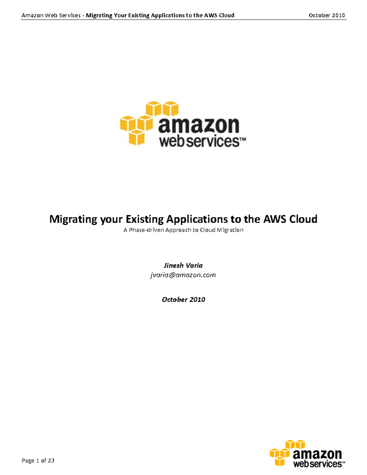 Cloud migration Aws-migration-whitepaper for cloud computing ...